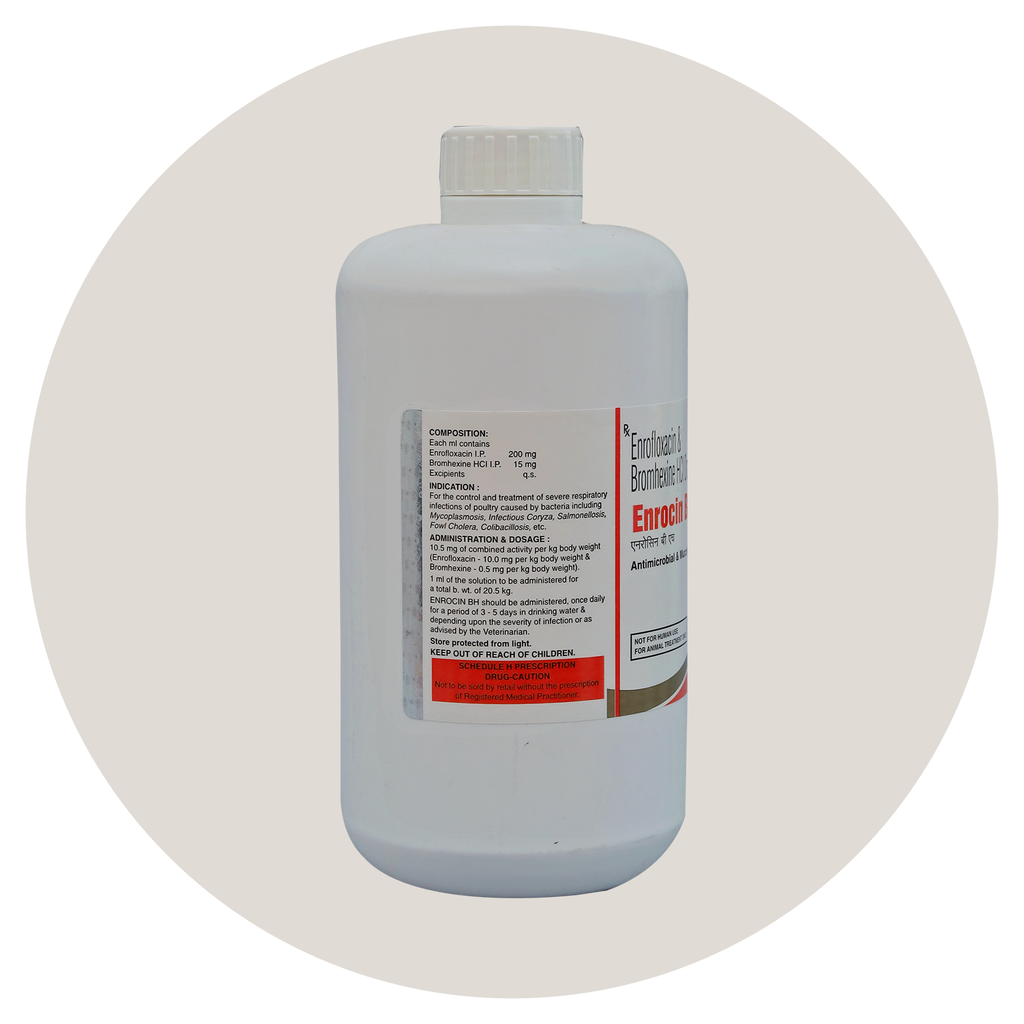 Enrocin BH Poultry Antibiotic | Enrofloxacin & Bromhexine Solution for ...