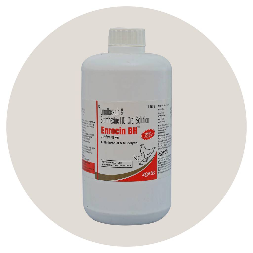 Enrocin BH Poultry Antibiotic | Enrofloxacin & Bromhexine Solution for ...